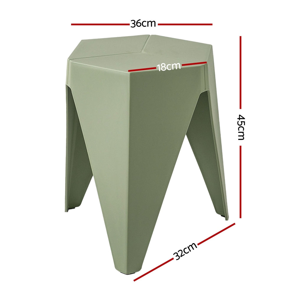 4PC Puzzle Stool Bar Stools Stackable Green – FURNILAND