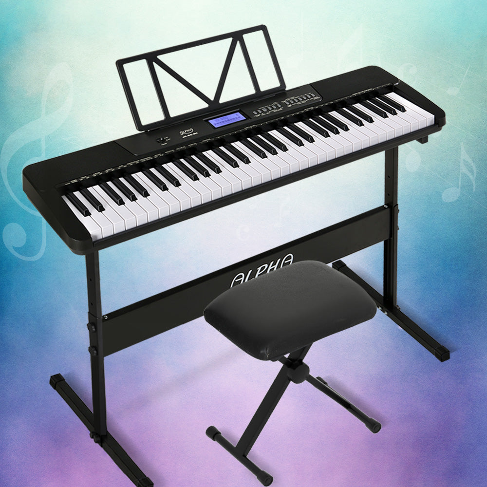 61 Keys Electronic Piano Keyboard Digital Electric w/ Stand Stool Touc ...