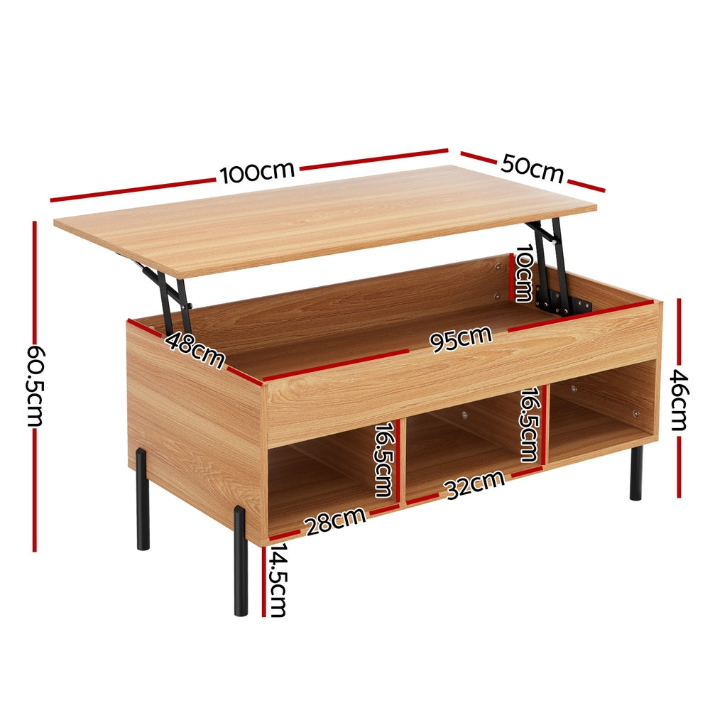 Coffee Table Lift-top Oak – FURNILAND
