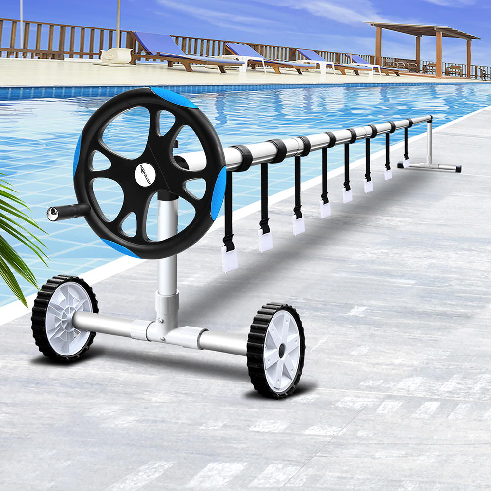 Pool Cover Roller 5.5m Adjustable Swimming Pool Solar Blanket Reel Blu ...
